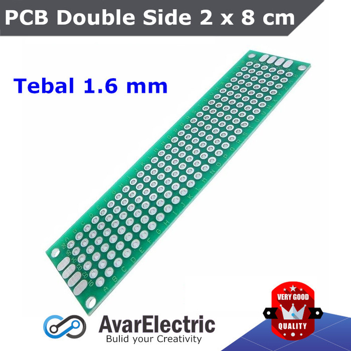 Jual PCB Dot Matrix Double Layer Side 2 x 8 cm Pitch 2.54mm Dua Sisi ...