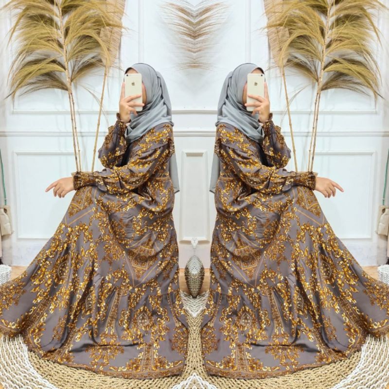 Jual Dress sultan / gamis rayon / gamis rayon motif sultan / gamis ...