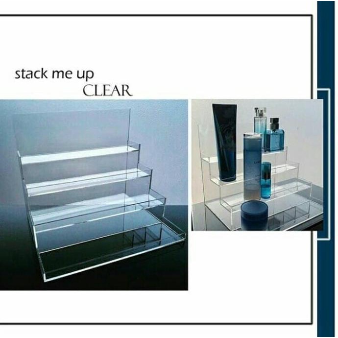 Jual Rak Acrylic Display Parfum 4 susun/ Acrylic Bening | Shopee Indonesia