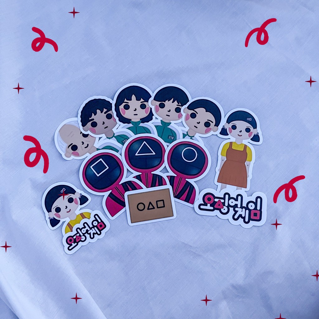 Jual Squid Game Die Cut Set Sticker | Planner Deco Sticker | Shopee ...