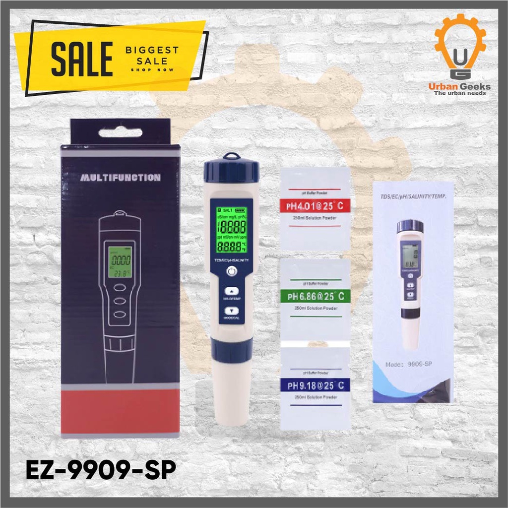 Jual Water Tester PH TDS EC Salinity Temperature Meter 5 in 1 EZ-9909 ...