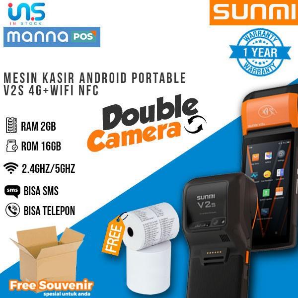 Jual Mesin Kasir Android Double Camera SUNMI V2s 4G+WIFI NFC RAM 2/16GB | Shopee Indonesia