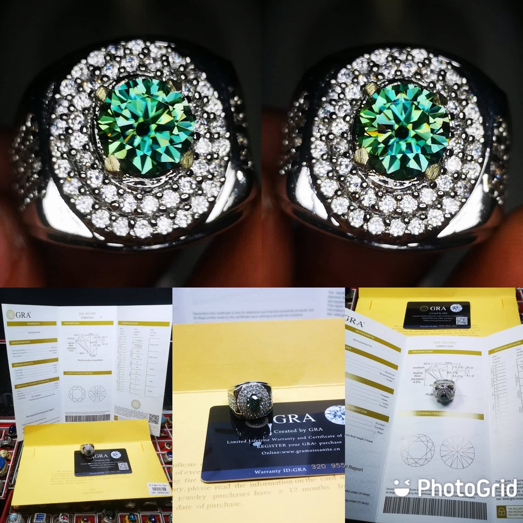 Jual Cincin Batu Permata Moissanite Berlian F VVS KILAU 2 crt DEW ...