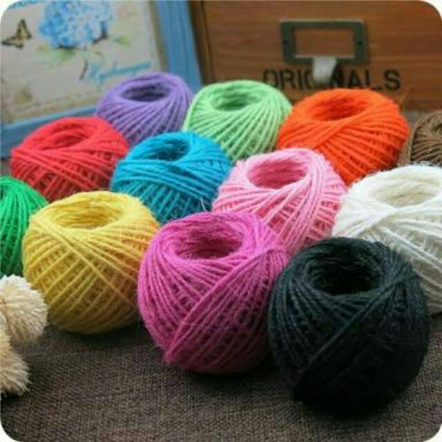 Jual Tali rami / tali rotan / tali goni hemp rope warna pink biru ...