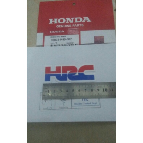 Jual sticker stiker logo label tulisan HRC ukuran 85mm original honda ...