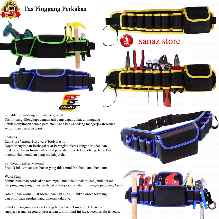 Jual Tas Pinggang Perkakas Tas Alat Alat Kunci Bengkel dan Bangunan Tas ...