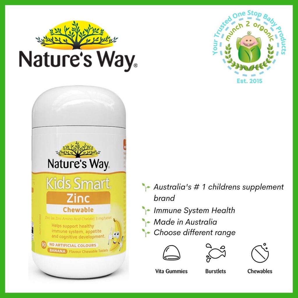 Jual Nature's Way Kids Smart Zinc 90s chewable | Shopee Indonesia