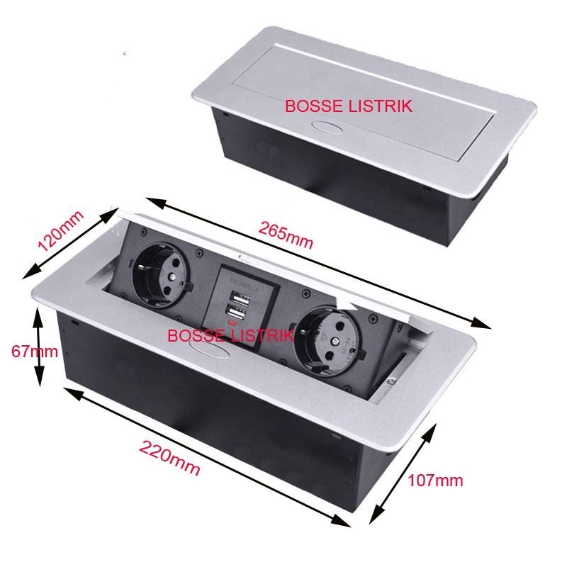 Jual Stop Kontak Tanam Meja Meeting Pop Up 2 Stop dan USB | Shopee ...