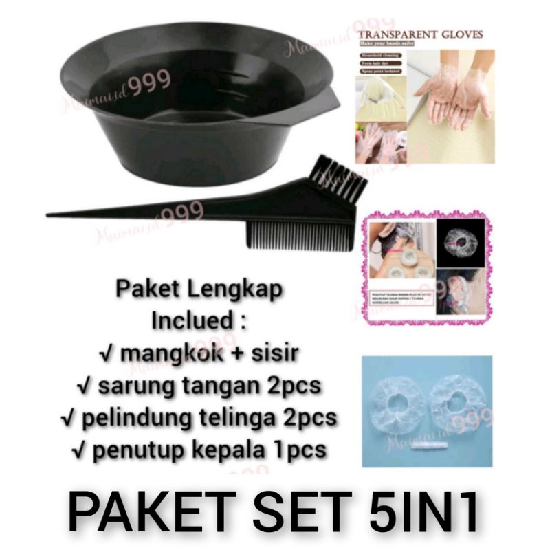 Jual Alat Semir Rambut / Wadah Cat Rambut / Sisir Semir / Set Mangkok ...