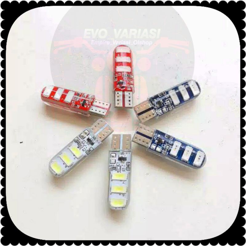 Jual lampu sen led colok jelly T10 6 mata mode diam lampu sein led ...