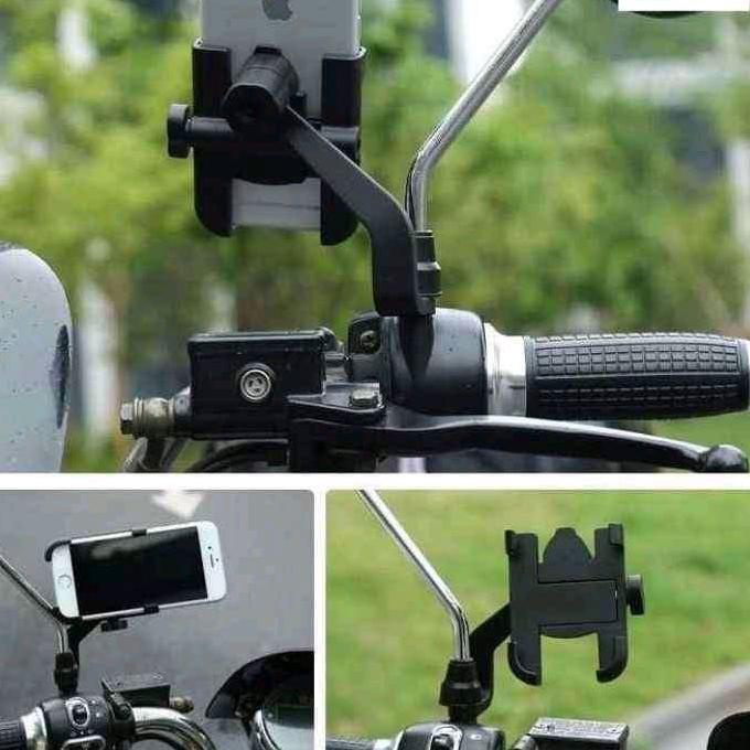 Jual Trendy holder hp motor full besi keseluruhan spion otoheroes original universal kuat holder ...