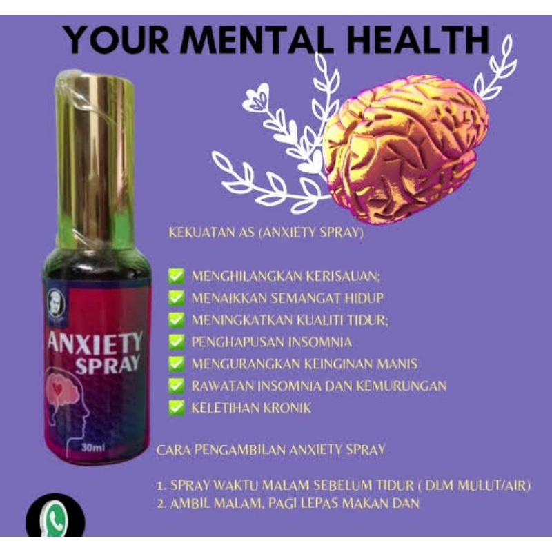 Jual Anxiety Spray Hpa untuk segala masalah otak, cemas berlebihan ...