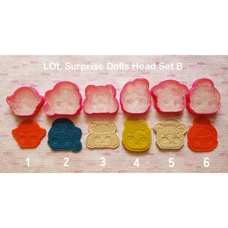 Jual Cookie cutter LOL SURPRISE DOLLS HEAD SET B 1-6 (6 pcs/set ...