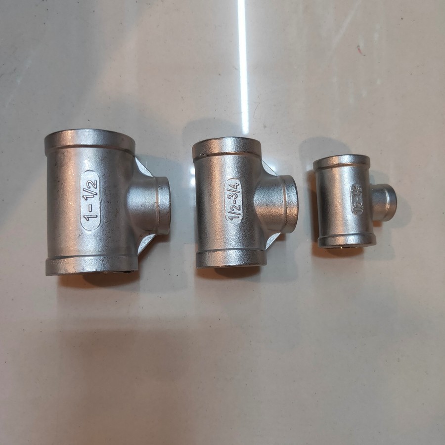 Jual Tee Reducer V-Sok Tee SS 304 Drat 1/2 inch x 1/4 inch | Shopee ...