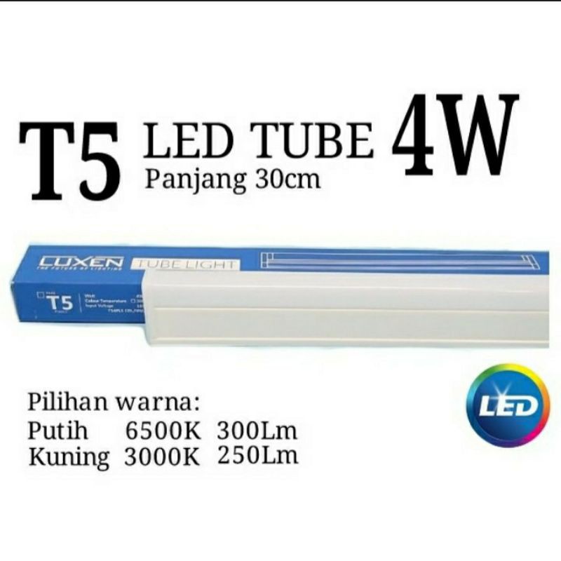 Jual Luxen Lampu Led Tube T5 4w Bergaransi 1 Set Komplit T5 30cm 4 Watt ...