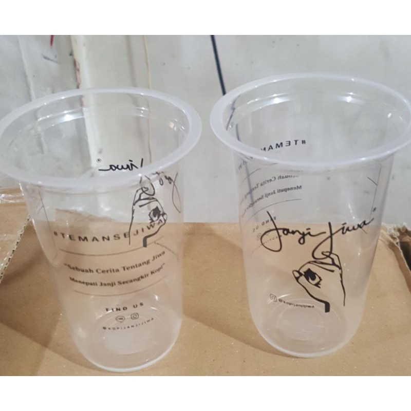 Jual gelas cup 18 Oz Oval Sablon gelas cup custom @1000 pcs | Shopee Indonesia