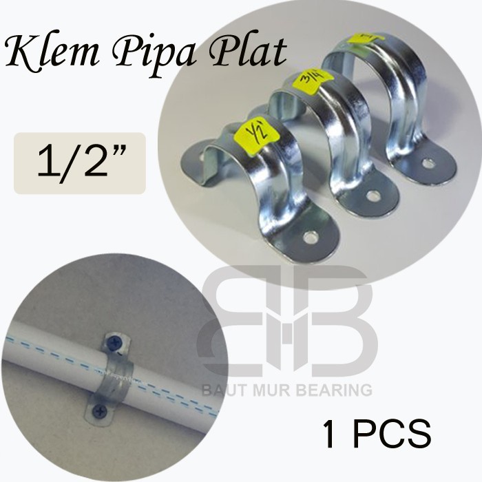 Jual Klem Pipa Plat 1/2" inch Besi / Pipe Clamp / Klem Omega Biasa 1 ...