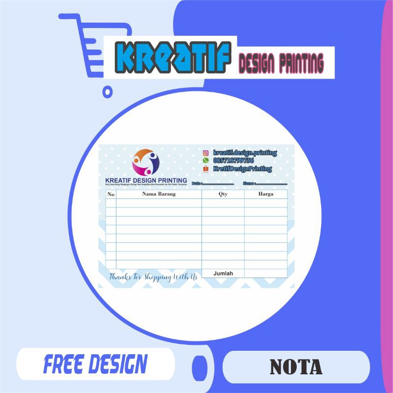 Jual Nota Penjualan Barang MURAH (Bisa Custome) FREE DESIGN | Shopee ...