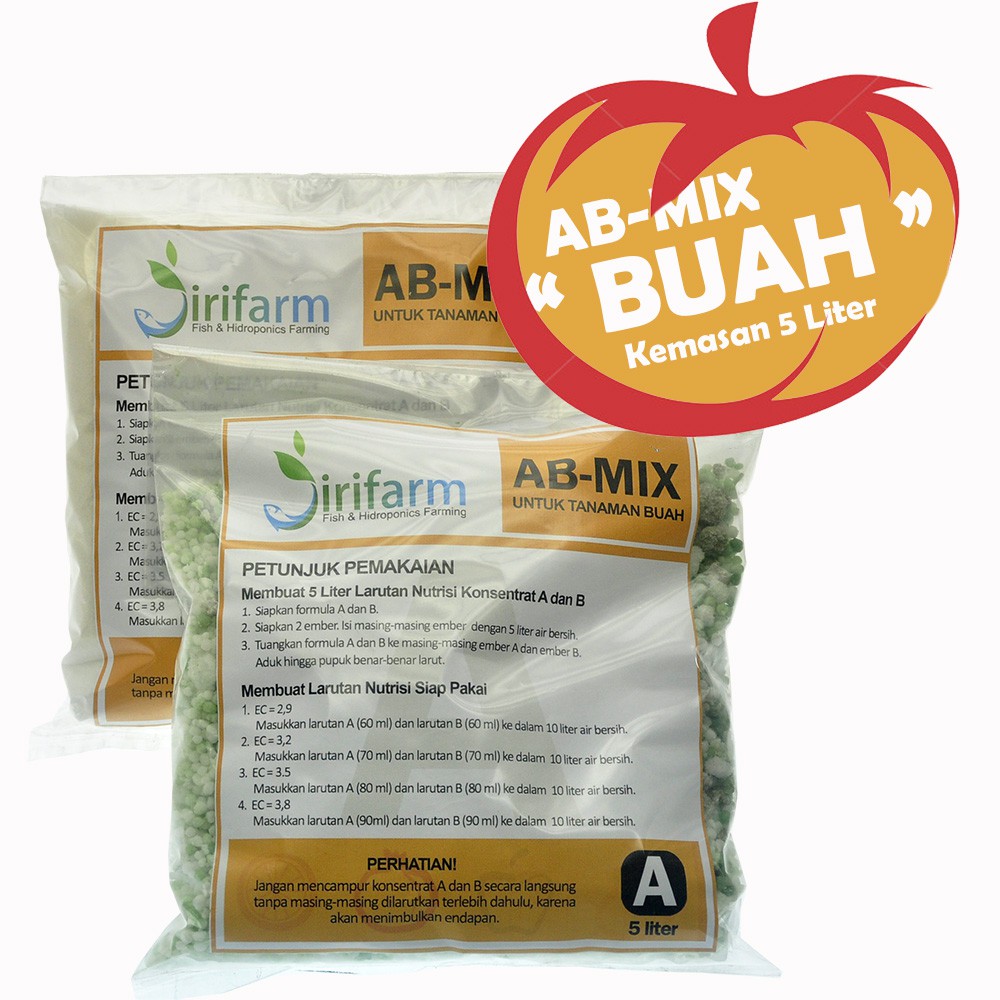 Jual Jirifarm (10354) AB Mix 5 Liter (Bungkusan) Pupuk / Nutrisi ...