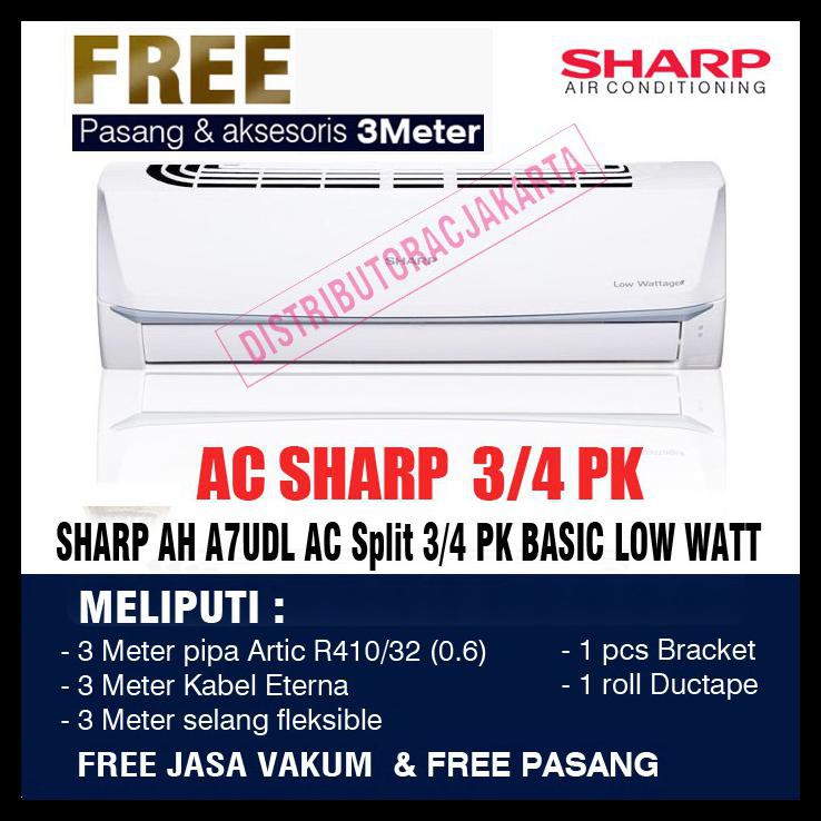 Jual Ac Sharp 3/4 Pk Ac Sharp 3/4Pk Ah-A7Udl Low Watt | Shopee Indonesia