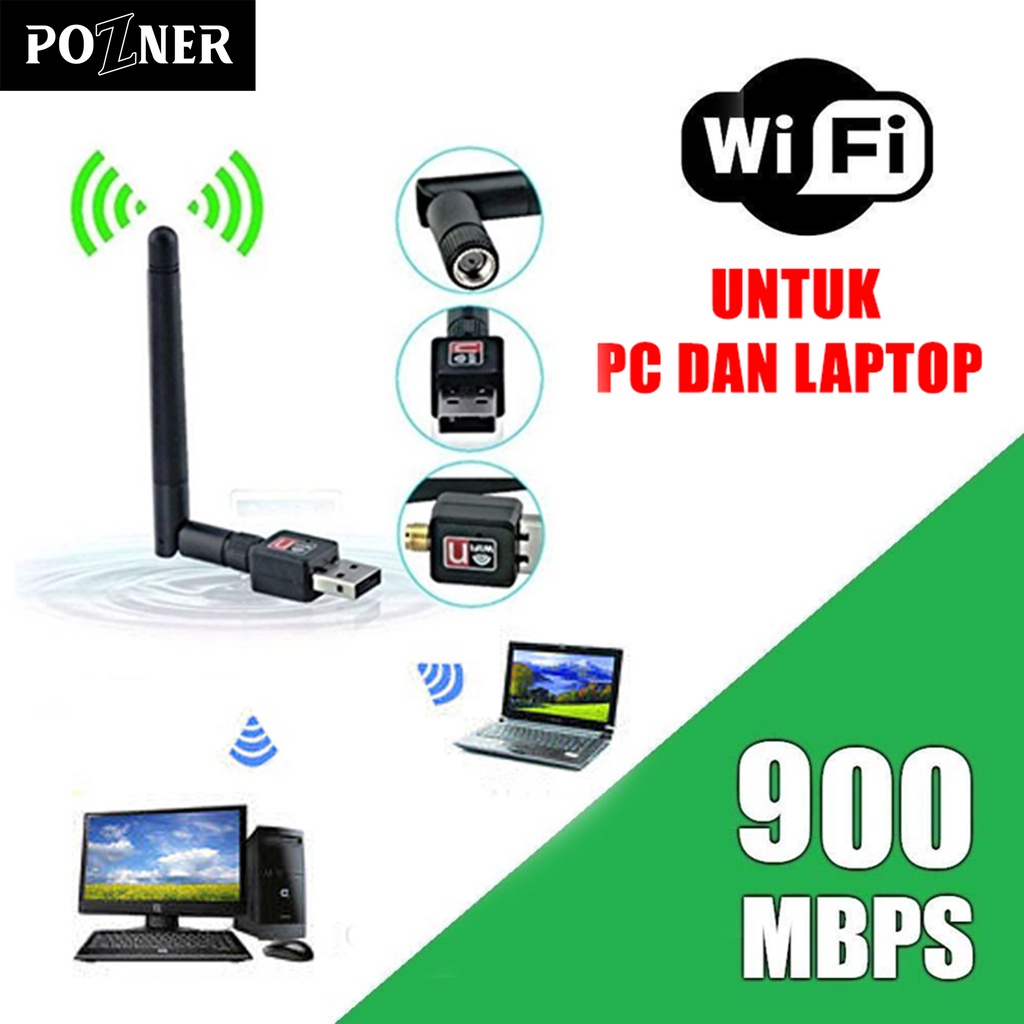 Jual USB WIFI 802 IIN 900MBPS UNTUK LAPTOP DAN PC NON STB Antena ...