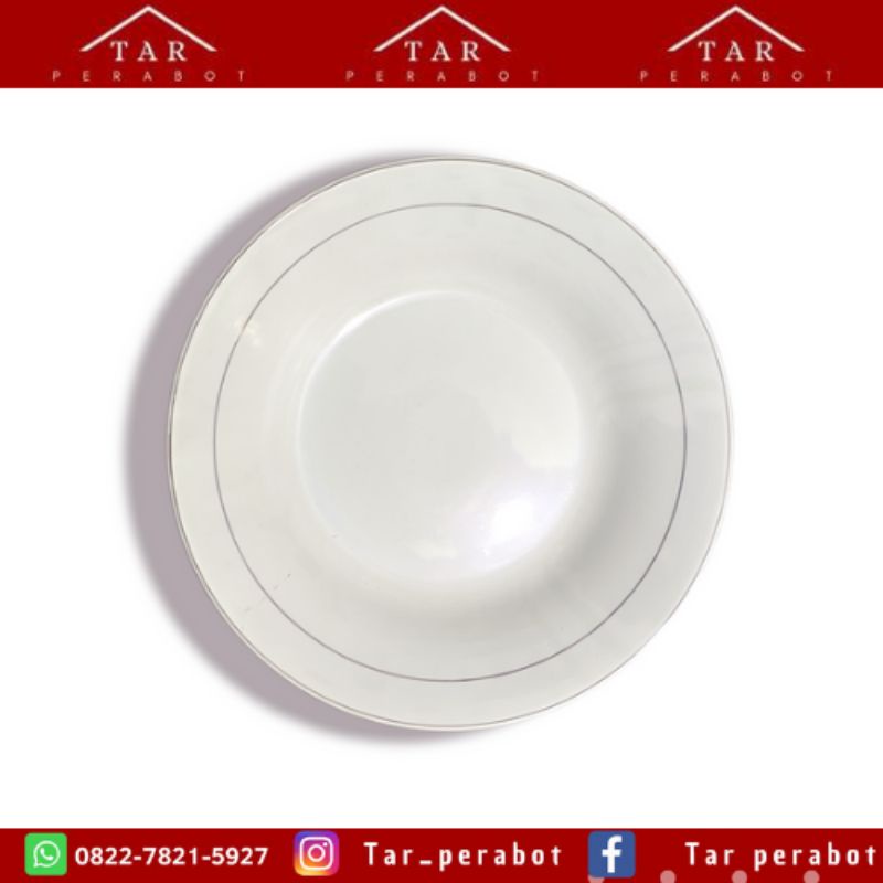 Jual Piring Keramik 1 Pcs/Piring Makan Lis Mas/Piring Prasmanan ...