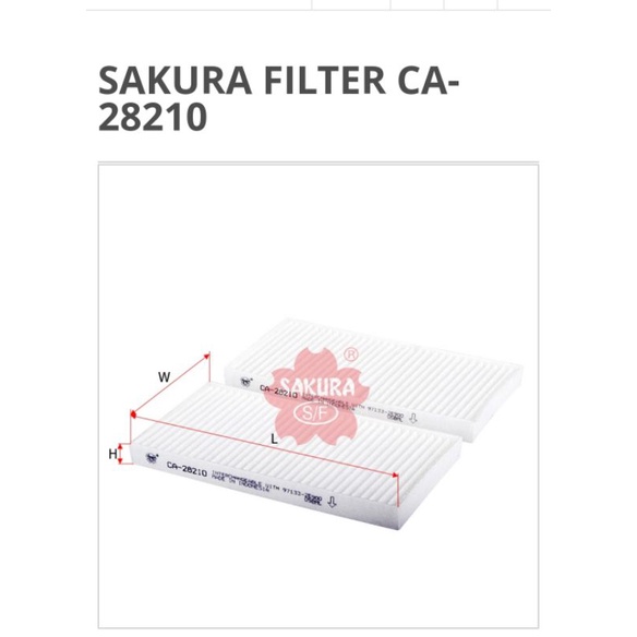 Jual Sakura Cabin Air Filter AC CA-28210 KIA Cerato, KIA Forte 2009 ...