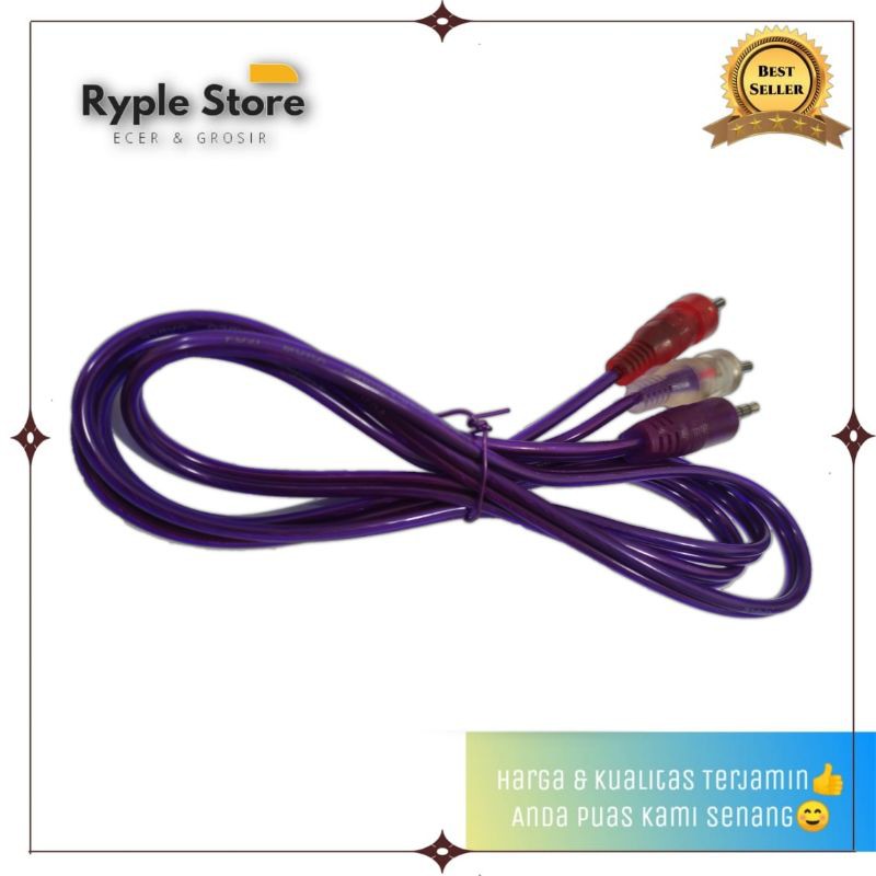 Jual Kabel RCA 2 ke 1 / Kabel audio 3.5mm kabel aux ke speaker laptop ...
