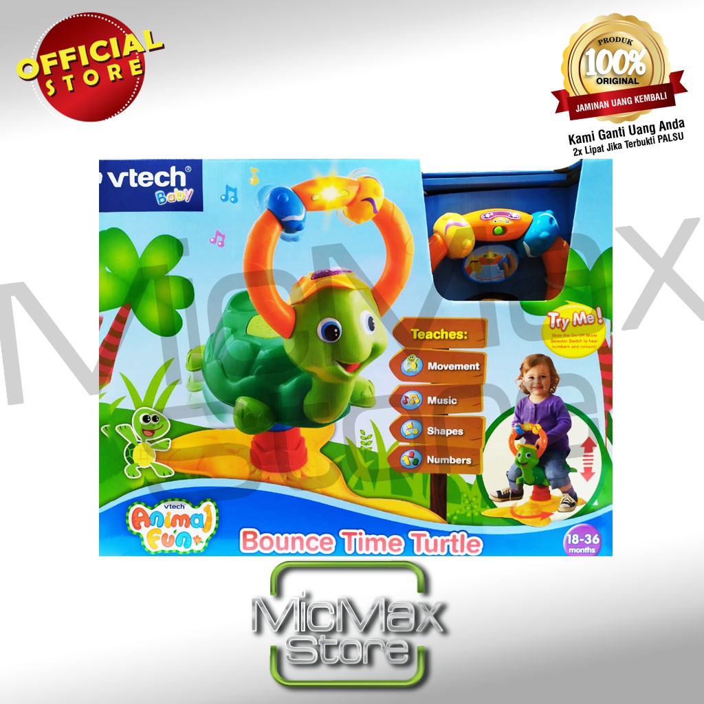Jual Vtech Baby Animal Fun Bounce Time Turtle Colours Colors | Shopee Indonesia
