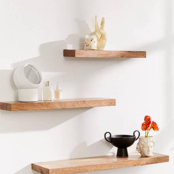 Jual 【murah】 Floating sheves Ambalan Rak dinding kayu jati belanda Rak ...