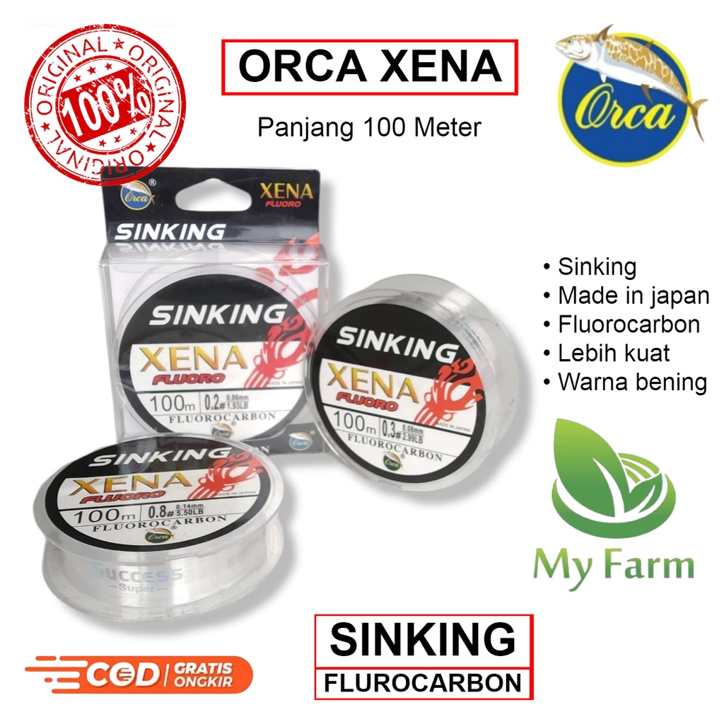 Jual Orca Xena Sinking 100 Meter Senar Laut Fluorocarbon Kuat Atau ...