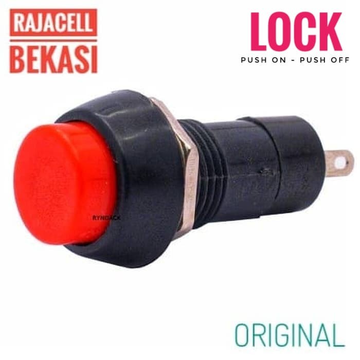 Jual Tombol Push Button PBS-11B Merah Push ON-OFF LOCK Switch locking ...