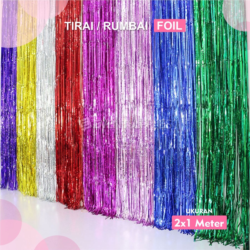 Jual Rumbai Tirai Foil Curtain Ulang Tahun | Shopee Indonesia