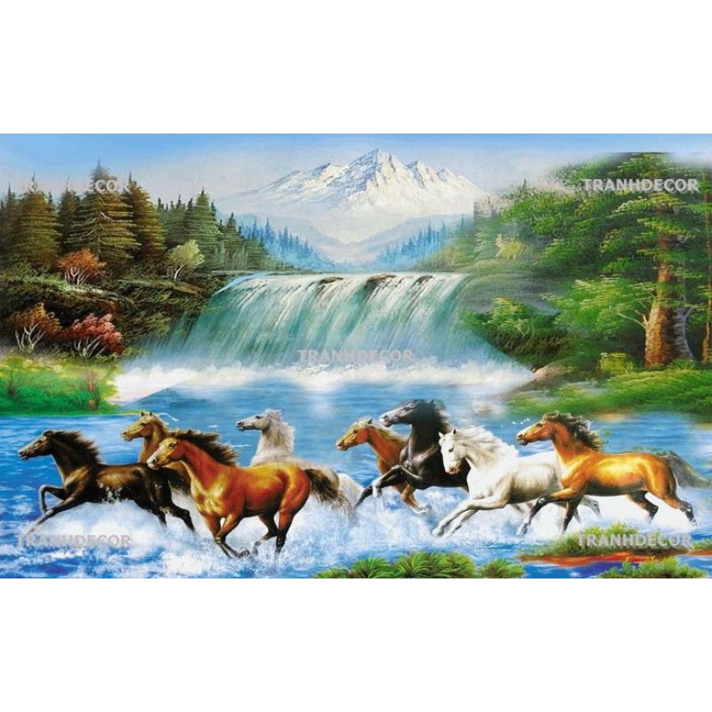Jual lukisan cetak kuda lari plus bingkai uk 85x65 | Shopee Indonesia