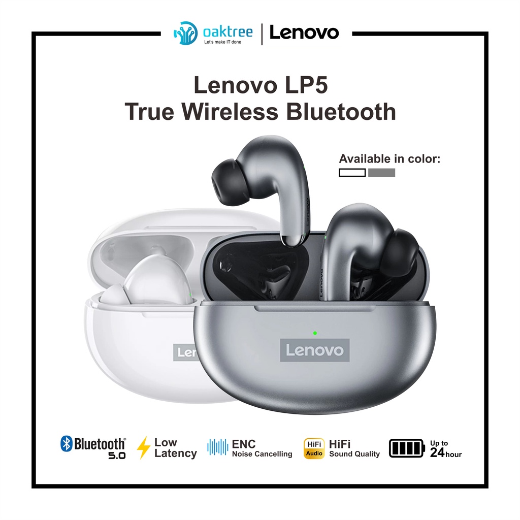 Jual Lenovo LP5 True Wireless Bluetooth Earphone TWS Noise Cancelling | Shopee Indonesia