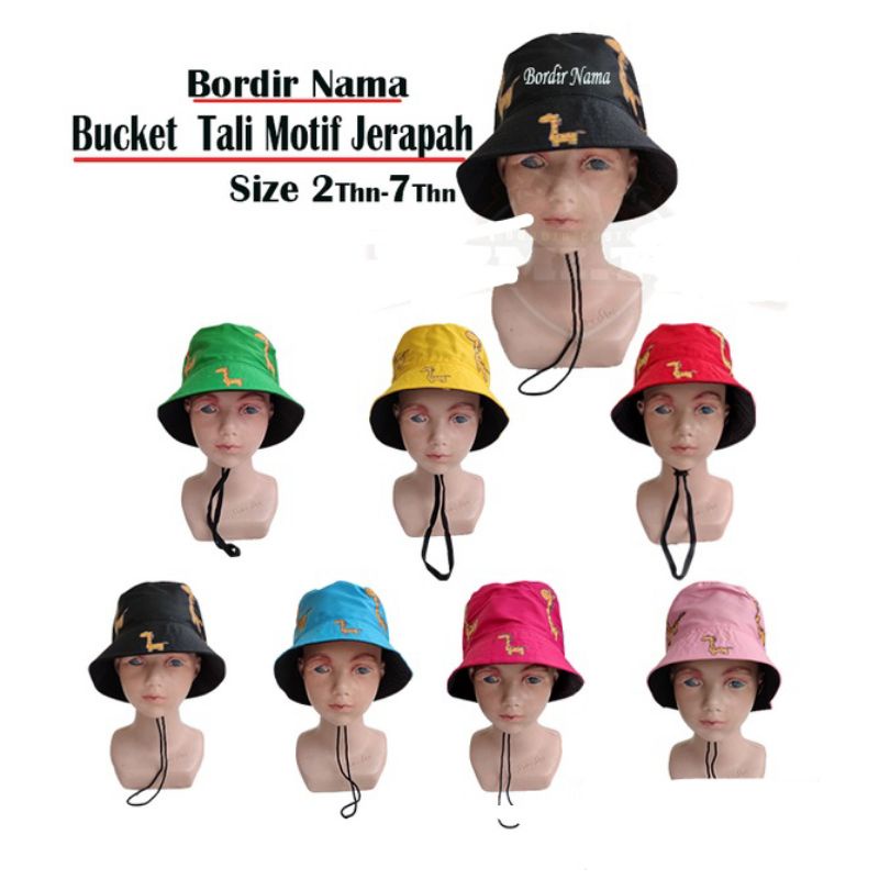 Jual Bucket anak motif jerapah pakai tali gratis tulis nama | Shopee ...