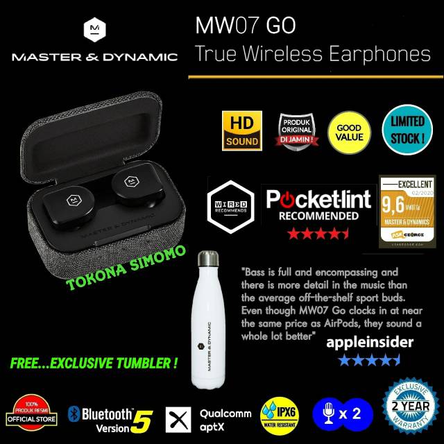 Jual Master & Dynamic MW07 GO / MW 07 GO / MW07GO True Wireless ...