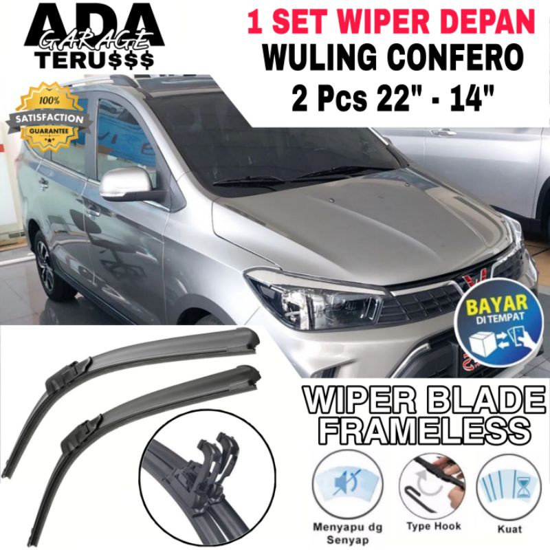 Jual Wiper Mobil Wuling Confero Frameless 1 Set 2 Pcs Karet Wiper Kaca ...