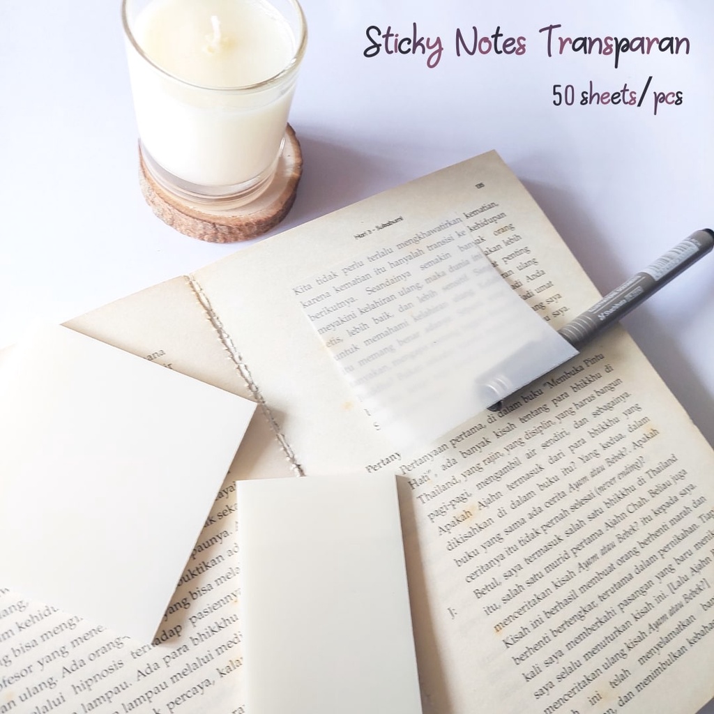 Jual Sticky Notes Transparan - Bahan Plastik Anti Air Isi 50 Lembar ...