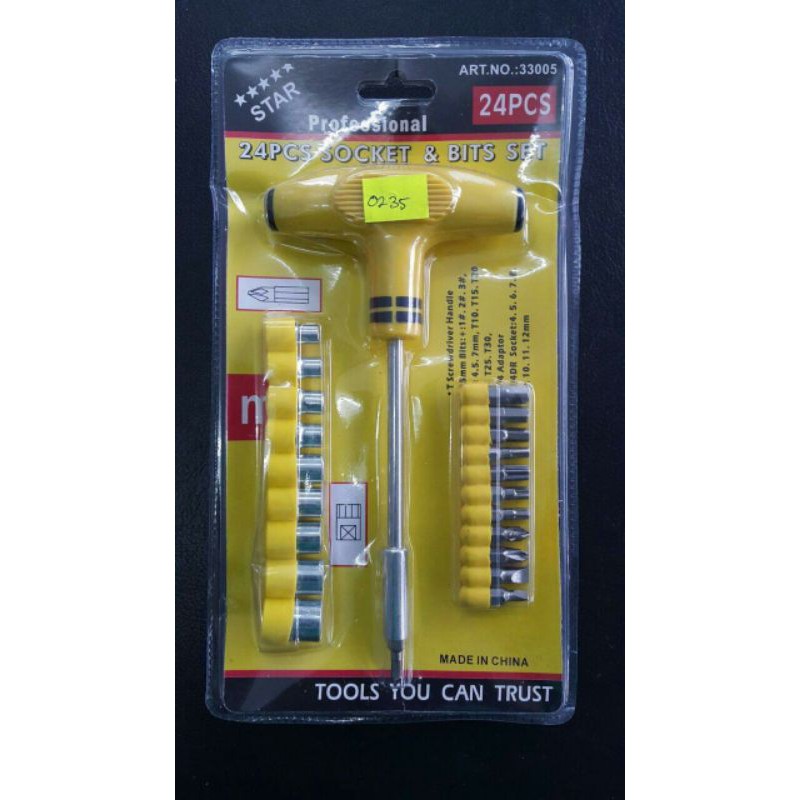 Jual Obeng T Five Star 24pcs Socket & Bits Set | Obeng & Kunci T alat ...
