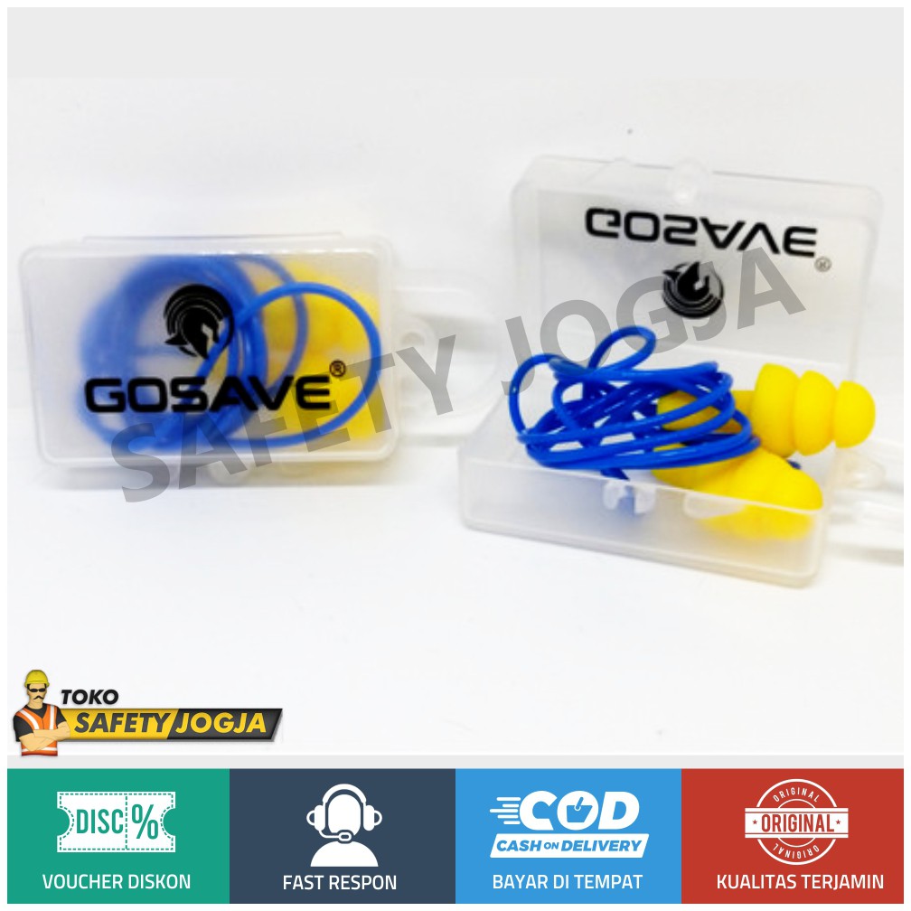 Jual [ PAKET HEMAT Isi 10 PCS ] EARPLUG GOSAVE Noise Reduction 25 dB ...