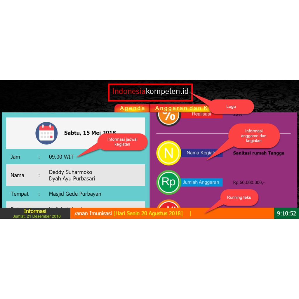 Jual Display Informasi Video Running Teks TV Promosi Cocok Untuk Toko ...