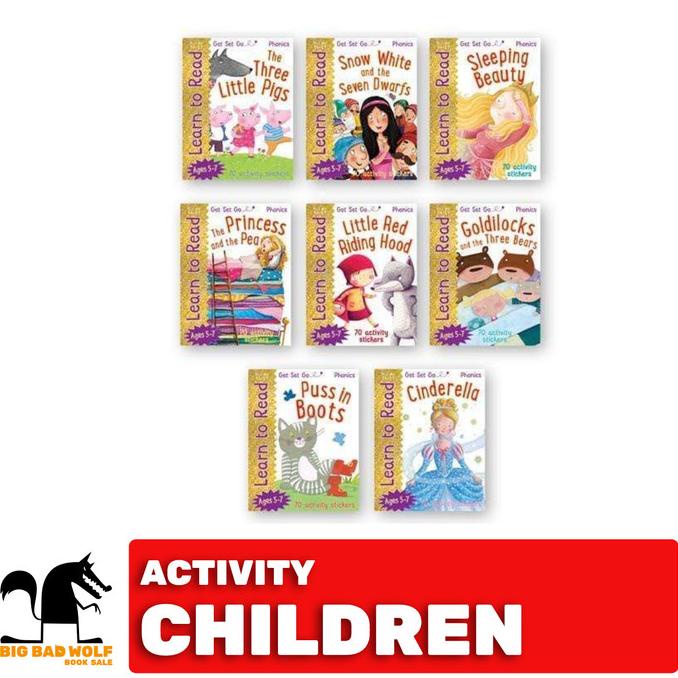 Jual GSG : LEARN TO READ WITH 8 FAIRYTALES BOOKS, 560 STICKERS & POSTER ...