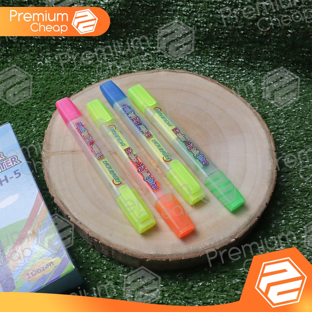 Jual [12 PCS] Stabilo Amanda 2 Warna Atas Bawah Highlighter | Shopee ...