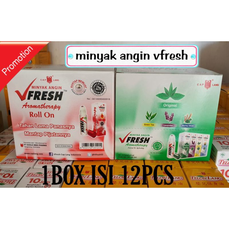 Jual Caplang Minyak Angin Vfresh 8ml Hot Original 1box isi 12pcs ...