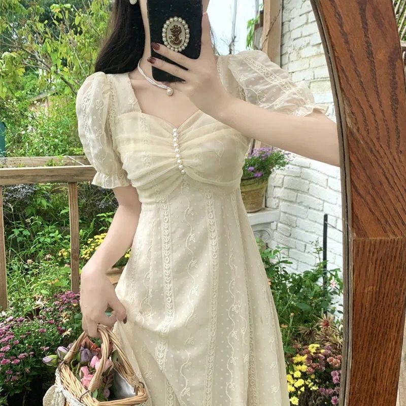 Jual Rok krem panjang wanita dres lengan panjang dres korean style kain ...