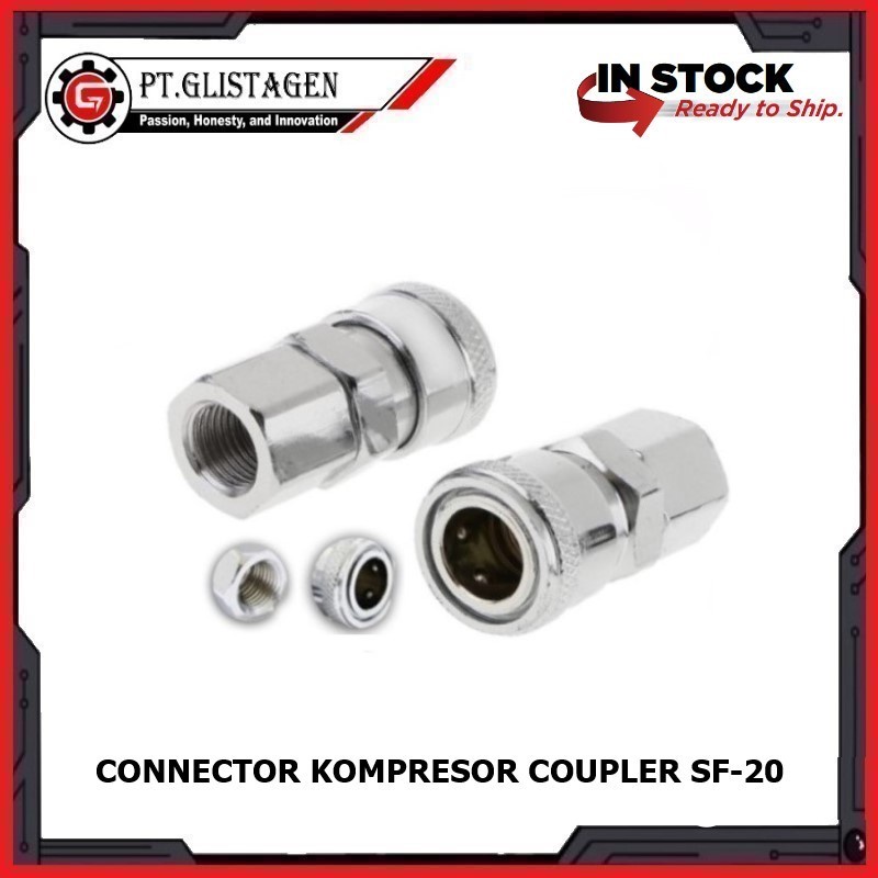 Jual Quick Coupler SF 20 Sambungan Selang Kompresor Recoil Cuk Kopler ...
