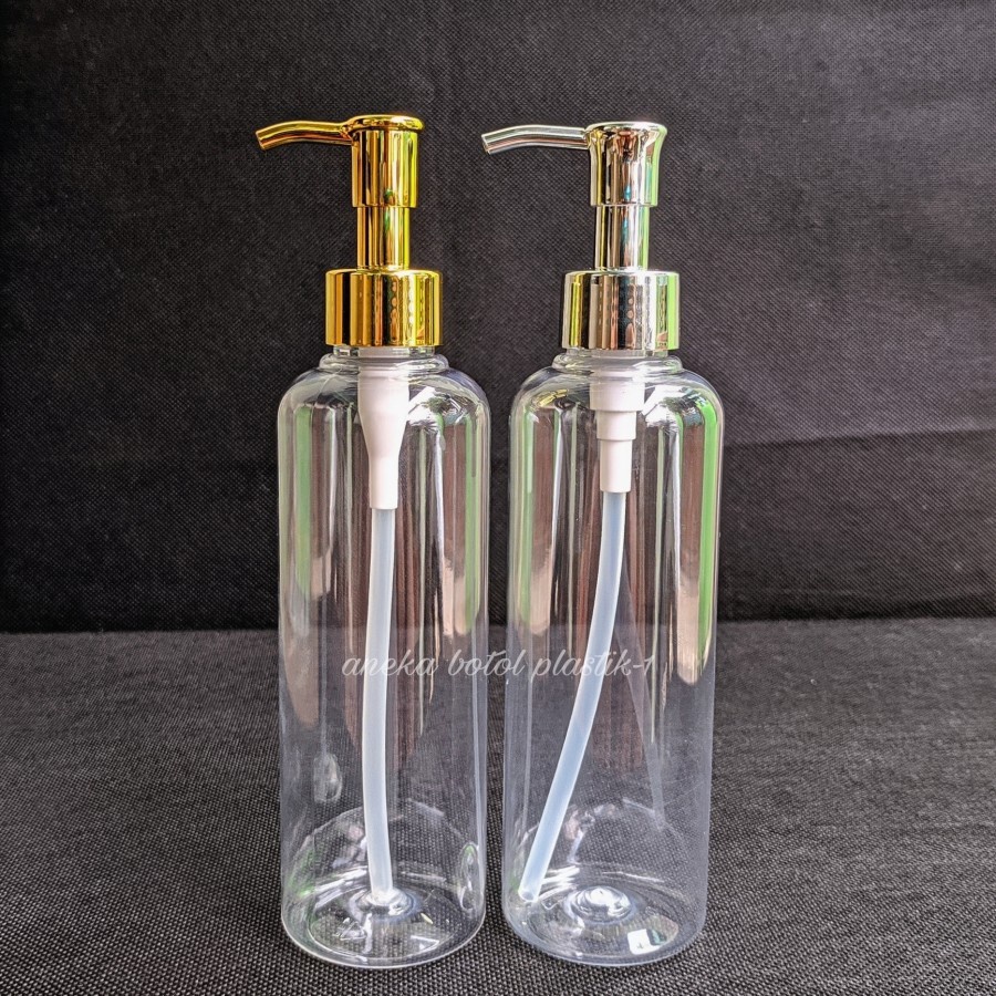 Jual Botol Pump 250ml Bening Tempat Sabun Cair Aesthetic Tutup Pump Luxury Silver Dan Gold ...