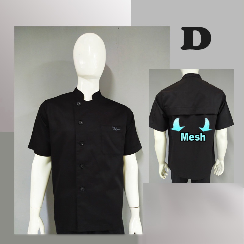 Jual Chef Wear MESH D Baju Koki Hitam SS Komb Net / Mesh | Shopee Indonesia