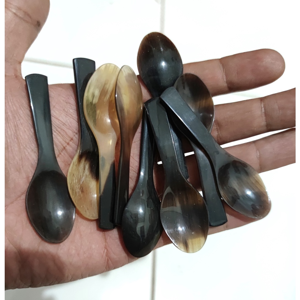Jual sendok mini tanduk original / sendok obat bumbu atau sendok takar ...